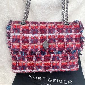 Kurt Geiger | Bags | Kurt Geiger London Large Red Tweed Kensington ...